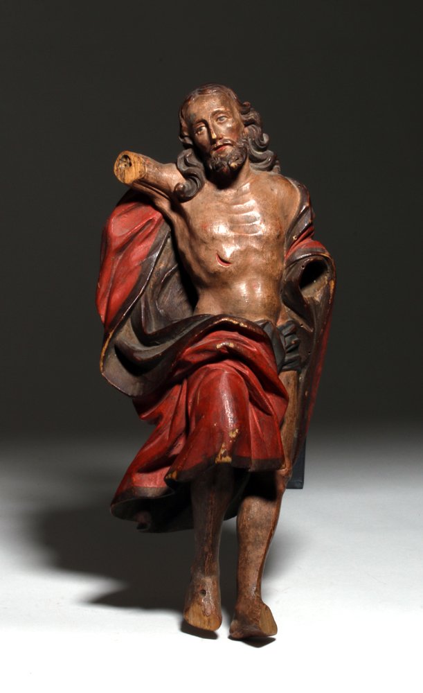 17th C. European Polychrome Wood Cristo, Baroque Style