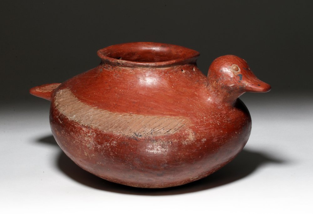 Large Colima Redware Jar Fascinating Form!