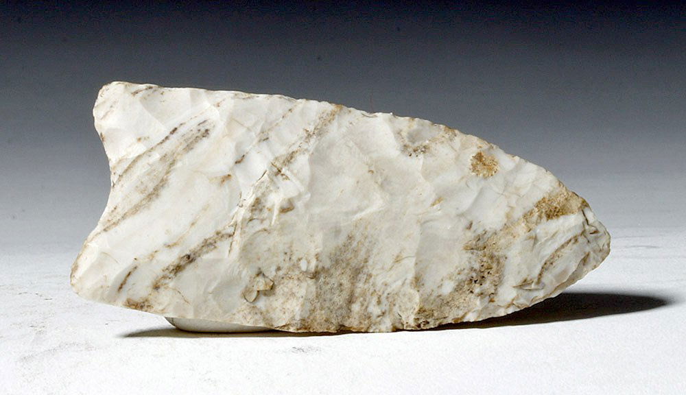 Prehistoric White Chert Clovis Point From Illinois
