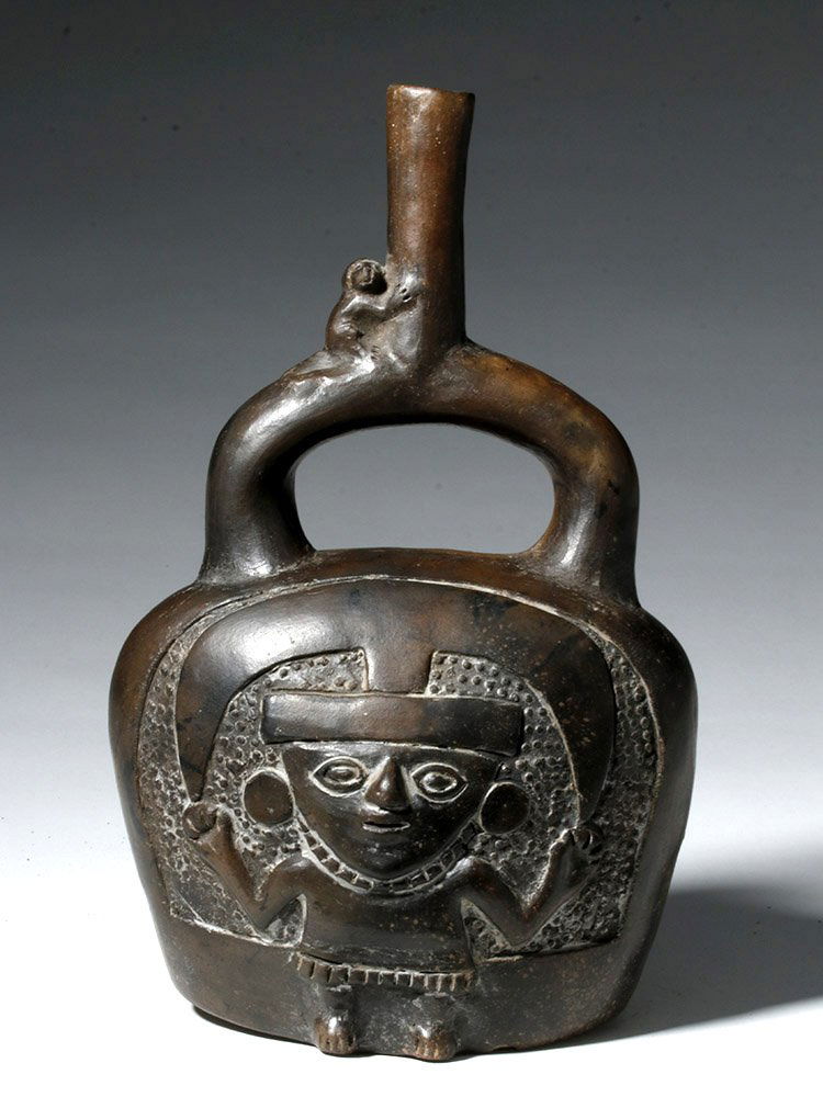Very Fine Chimu Blackware Pottery Stirrup Jar - Mar 31, 2016 | Artemis ...