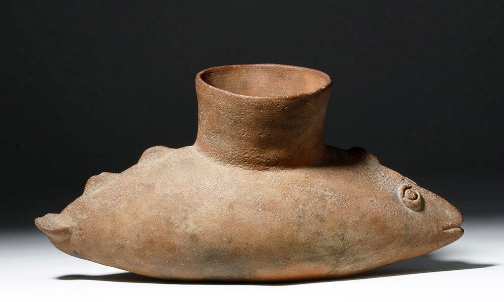 Attractive & Rare Recuay Pottery Fish Vessel
