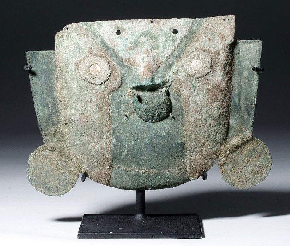 Pre-Columbian Lambayeque (Sican) Bronze Mask