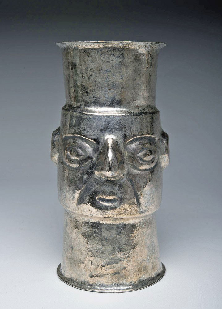 Chimu Silver Kero with Handsome Visage
