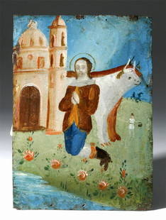 19th C. Mexican Retablo San Isidro Laborador, Historia