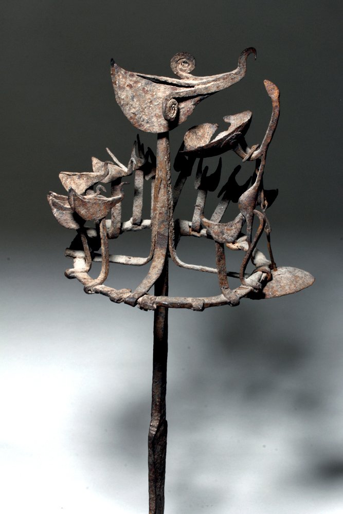 Rare 19th C. Yoruba Ceremonial Iron Staff