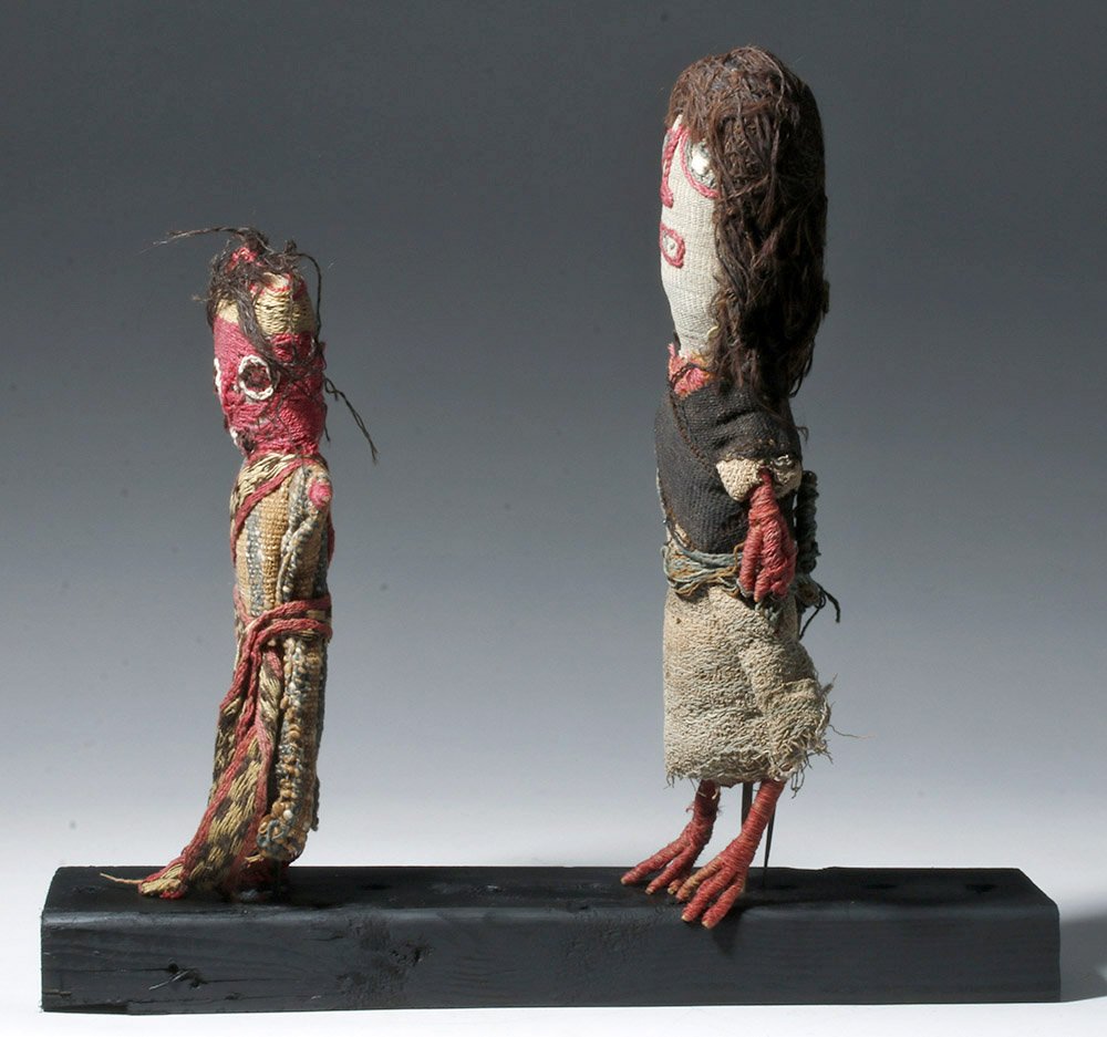 Pair of Chancay Textile & Reed Dolls