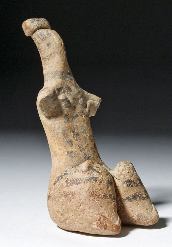 Rare Tell Halaf Pottery Seated God - 4500 BC