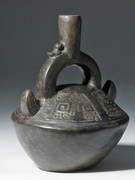 Chimu Blackware Stirrup Jar with Birds - Mar 31, 2016 | Artemis Gallery ...