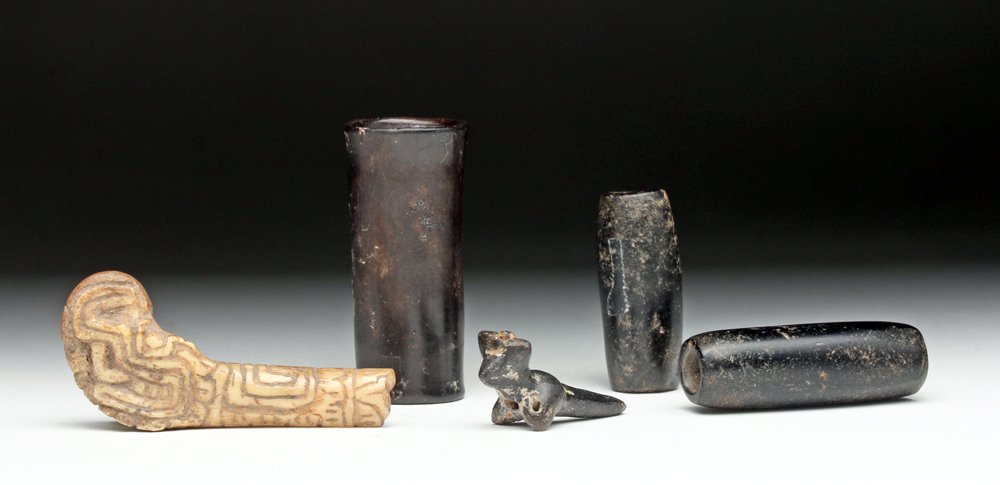 Group of 5 Pre-Columbian Objects - Tiny Whistle!