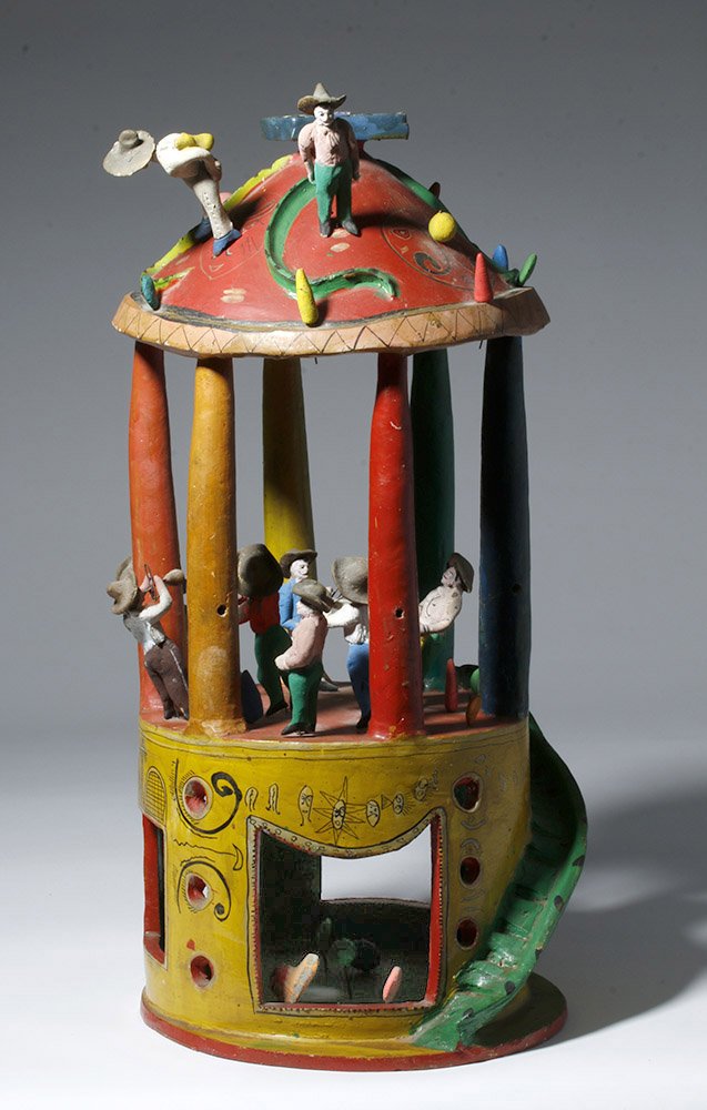 1950s Mexican Painted Clay Folk Art Mariachi Band