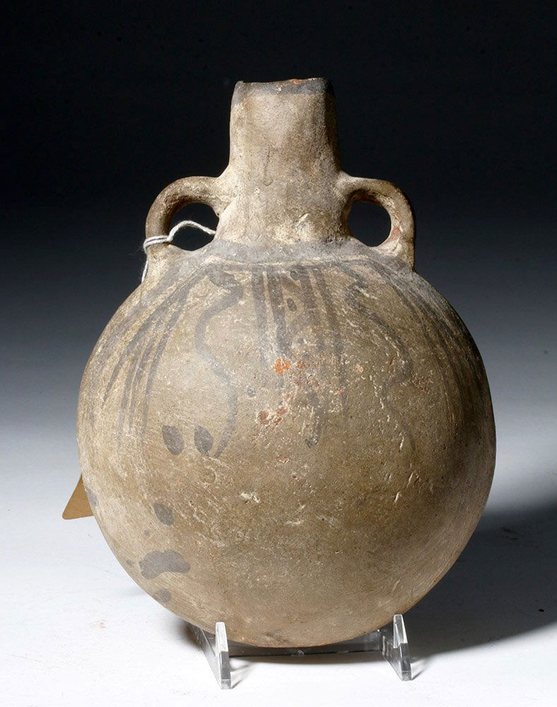 Pre Columbian Mixtec Pottery Canteen W/ Double Handles