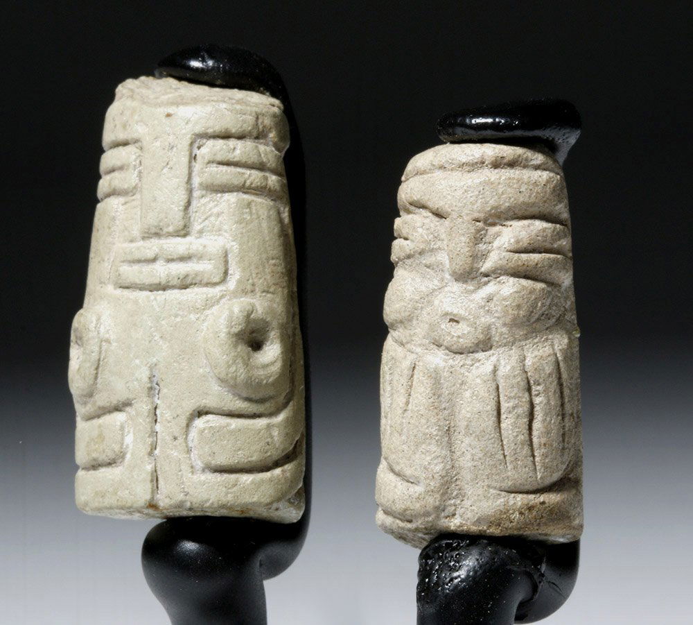 Rare Group Of Two Valdivian Stone Venus Figures