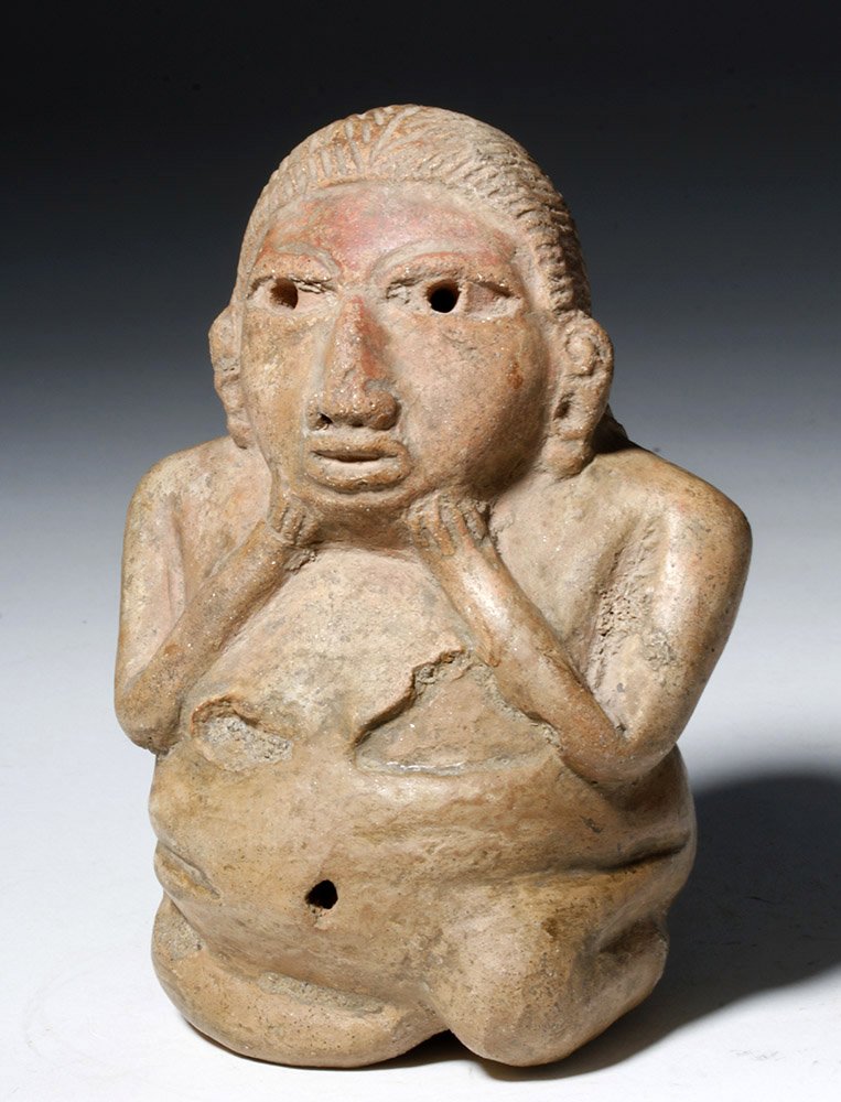 Proto Mayan Pottery Kneeling Male Figure
