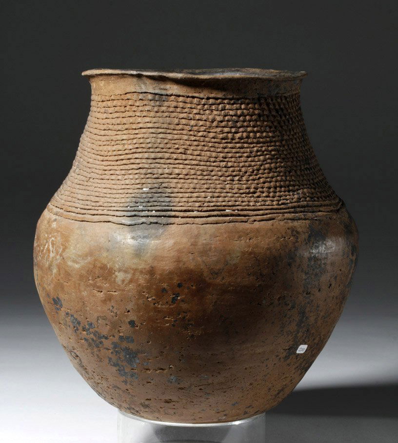 Large Anasazi Mogollon Corrugated Pottery Olla