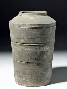 Chinese Han Dynasty Painted Grey Ware Jar