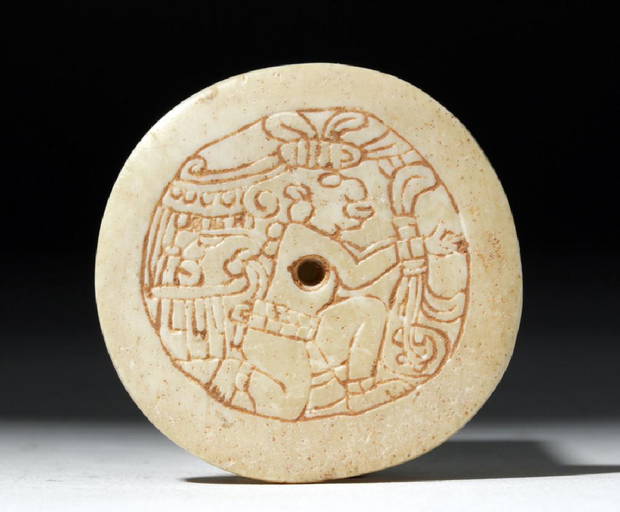 Mayan Carved Shell Figural Gorget