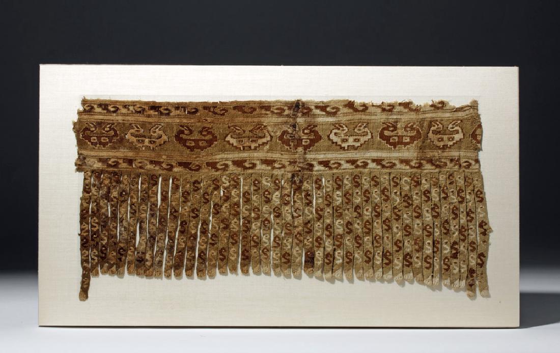 Pre Columbian Chimu / Inca Textile Panel W/ Fringe