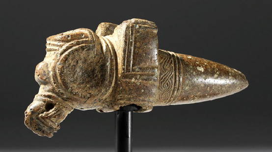 Pre Columbian Chimu Carved Wood Effigy Bird Form