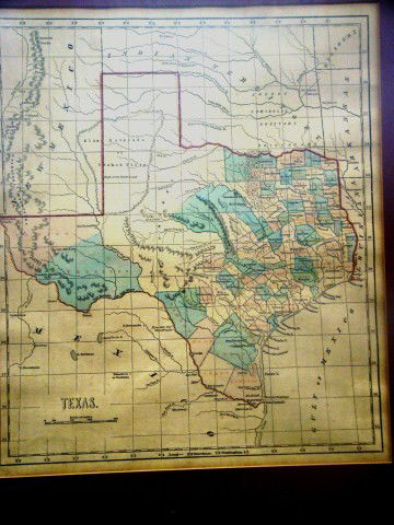 Old Texas Map Showing Indian Territory