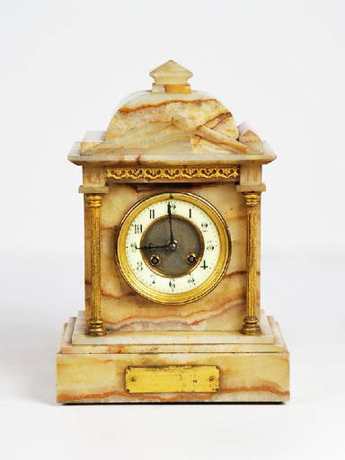 French Alabaster Mantle Clock; Movements Read 'japy