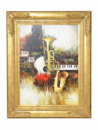 Tony Anderson, Musical Instruments, Oil On Canvas,