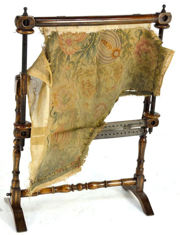 6: ANTIQUE FLOOR STANDING TAPESTRY FRAME