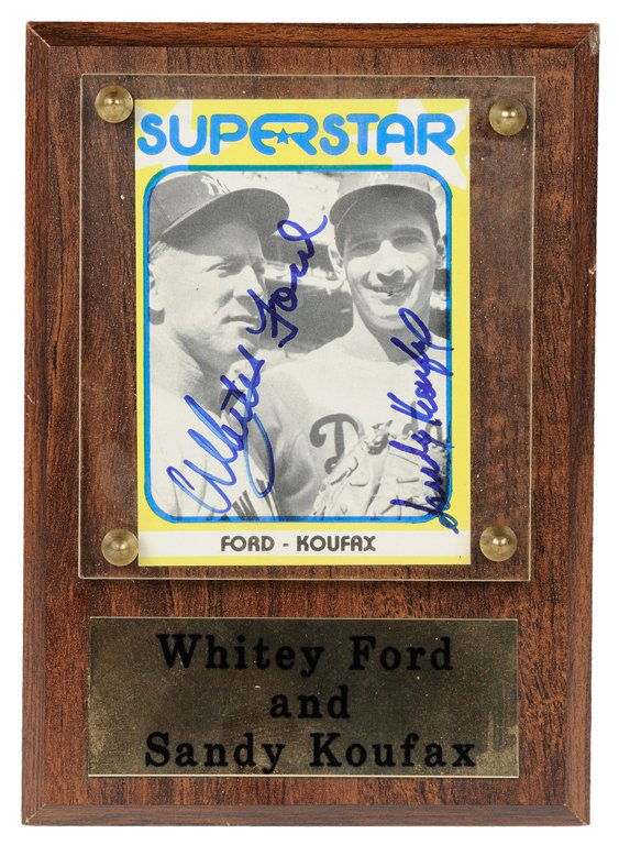 A DUAL AUTOGRAPHED WHITEY FORD AND SANDY KOUFAX SIGNED