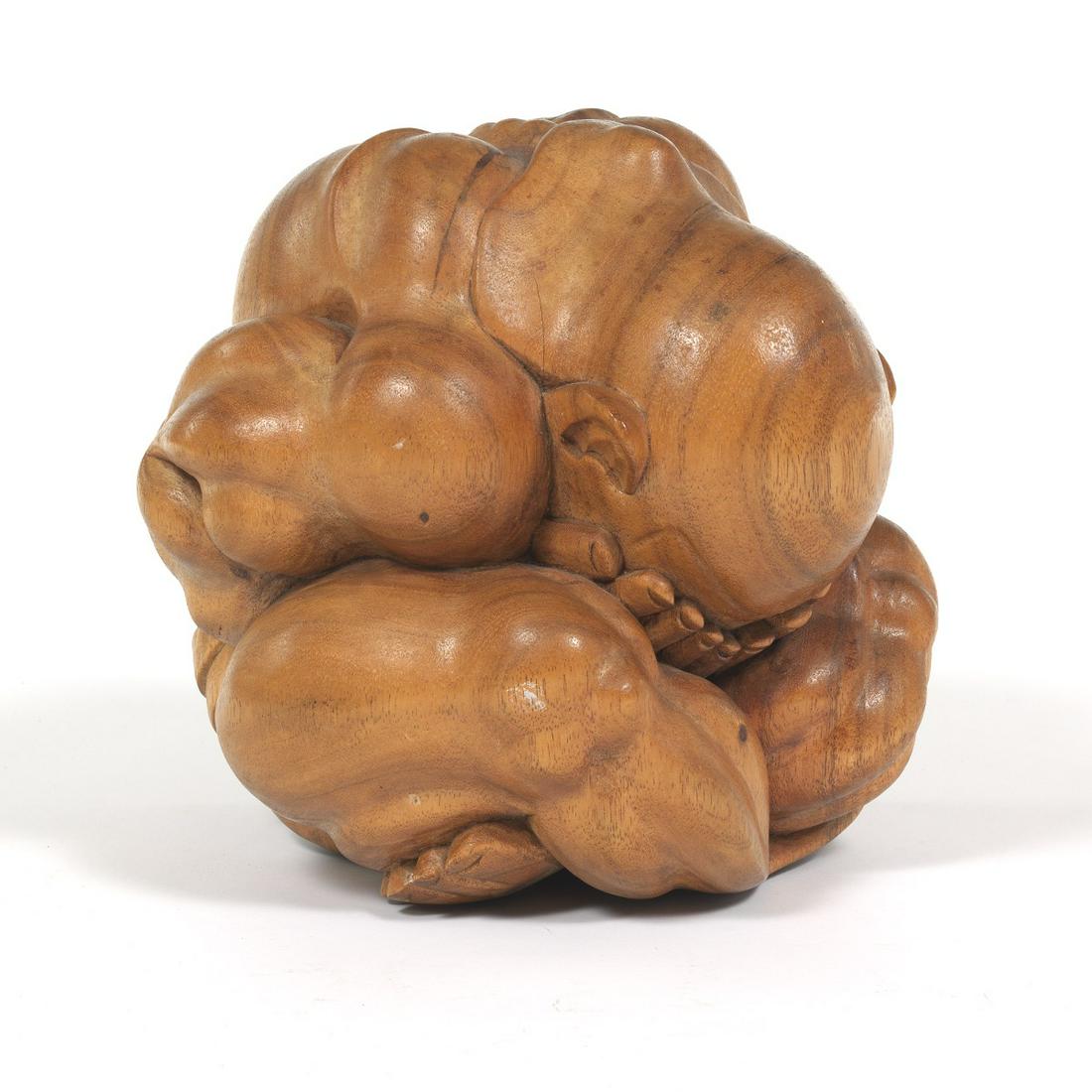 Carved Wood Weeping Buddha