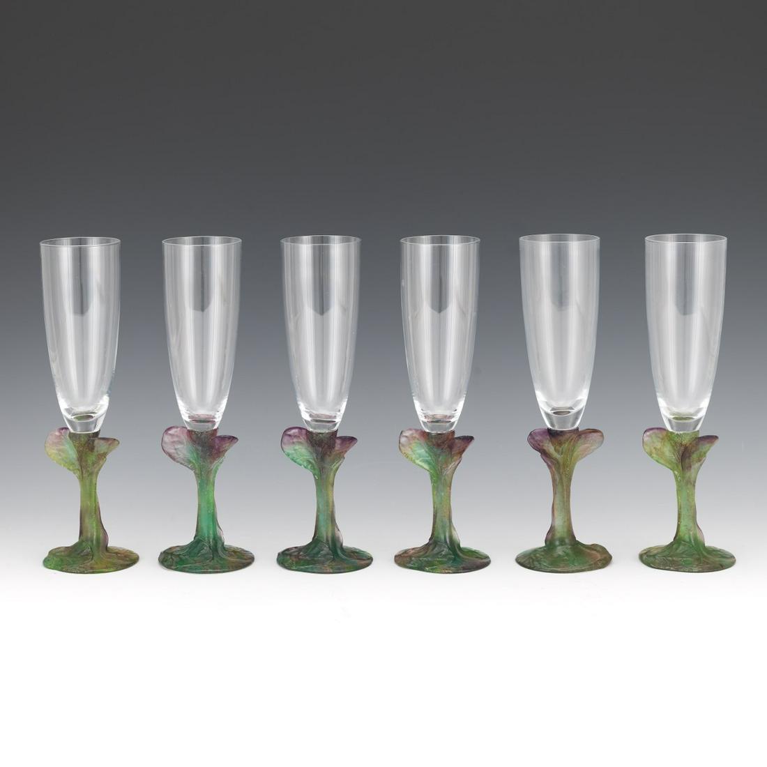 Daum Nancy "nature" Champagne Flutes