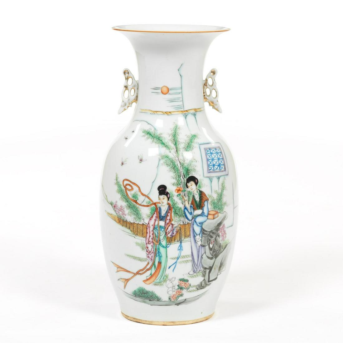Chinese Porcelain Famille Rose Vase, By Peng Taishun, Zhu Shan, Ca ...