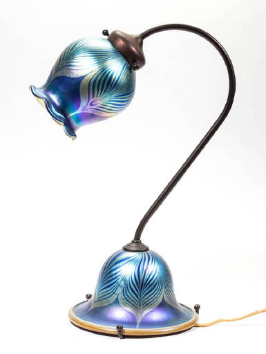 Phoenix Studios / John Cook Studio Art Glass Desk Lamp
