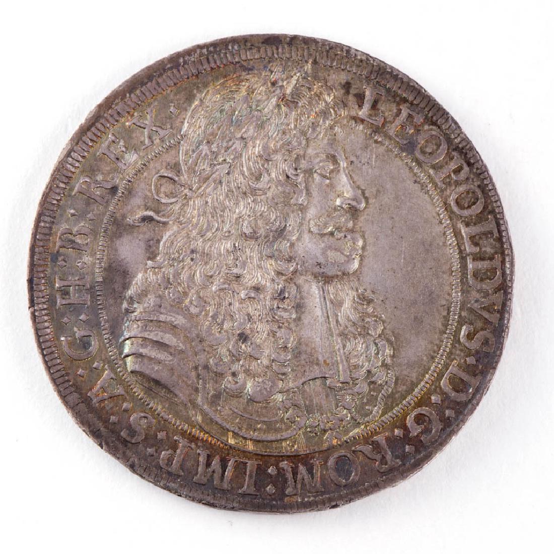 HUNGARY 1679 LEOPOLD HOGMOUTH THALER SILVER COIN