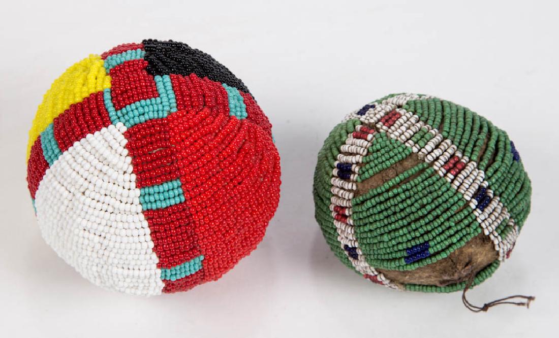 NATIVE AMERICAN / PLAINS INDIAN BEADED MEDICINE BALLS,
