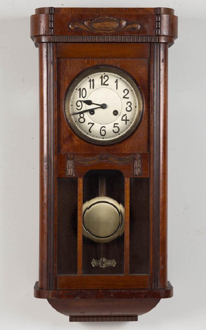 German Adler Gong Walnut Wall Clock