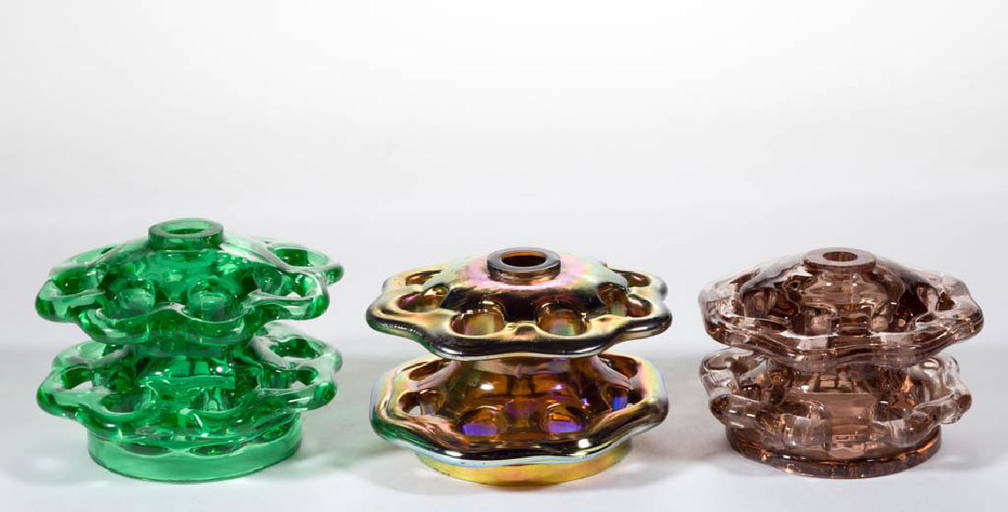 Steuben Art Glass Flower Frogs, Lot Of Three