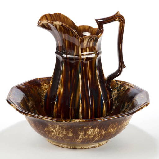 American Bennington Signed Flint Enamel Pottery Pitcher