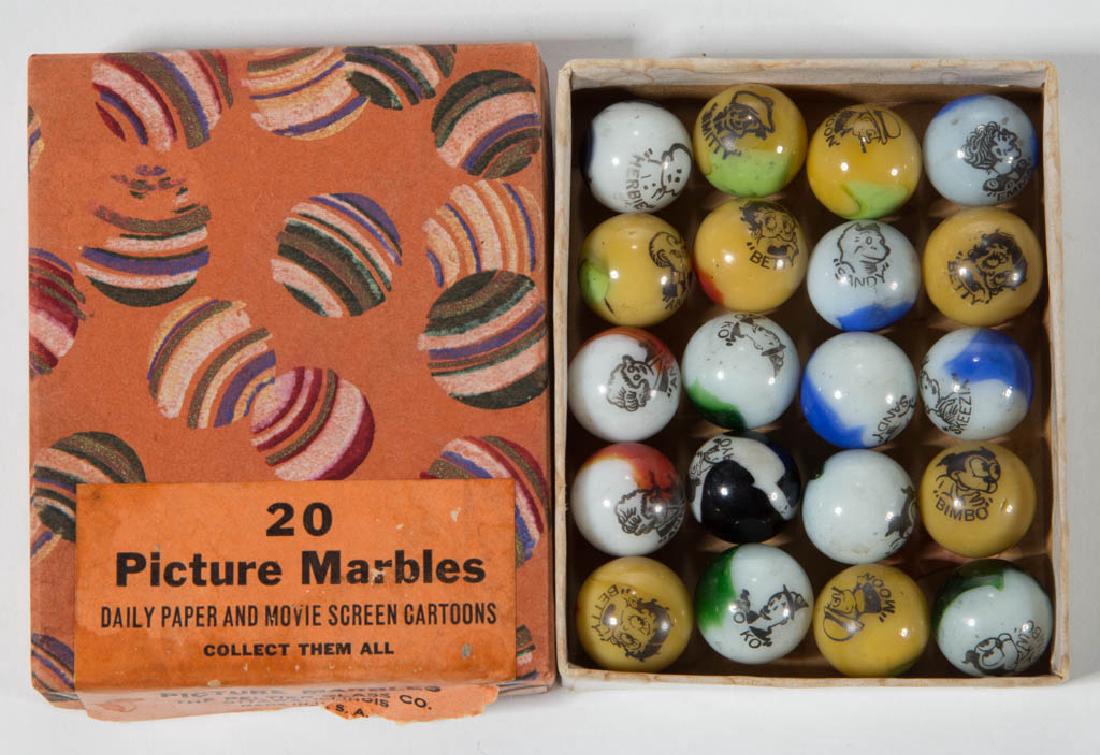 PELTIER COMIC MARBLES, LOT OF TWENTY