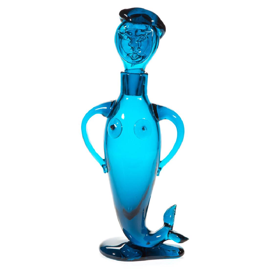 Blenko No. 5732 Figural Glass Wayne Husted Mermaid