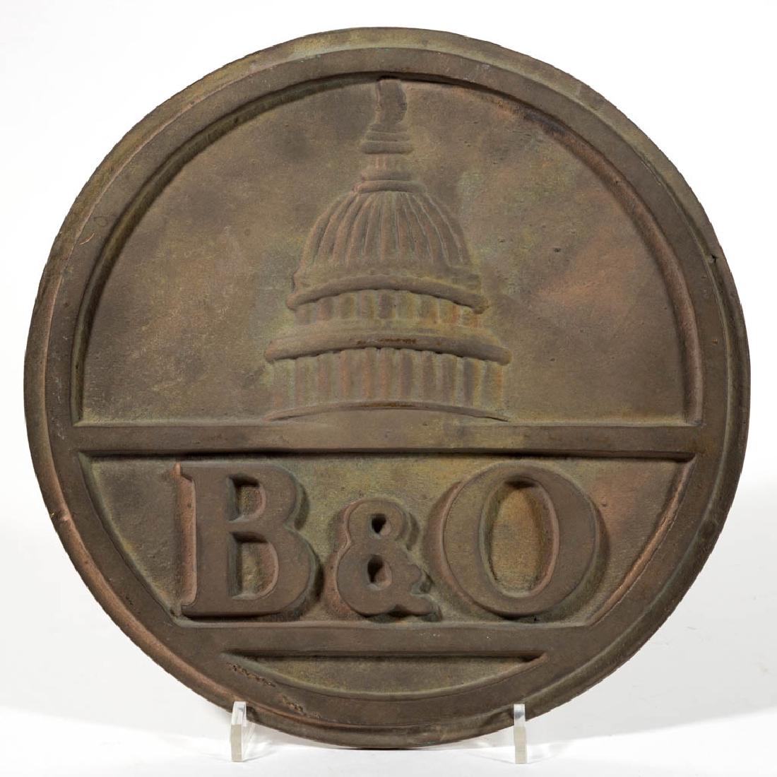 BALTIMORE AND OHIO RAILROAD BRONZE SIGN OR EMBLEM