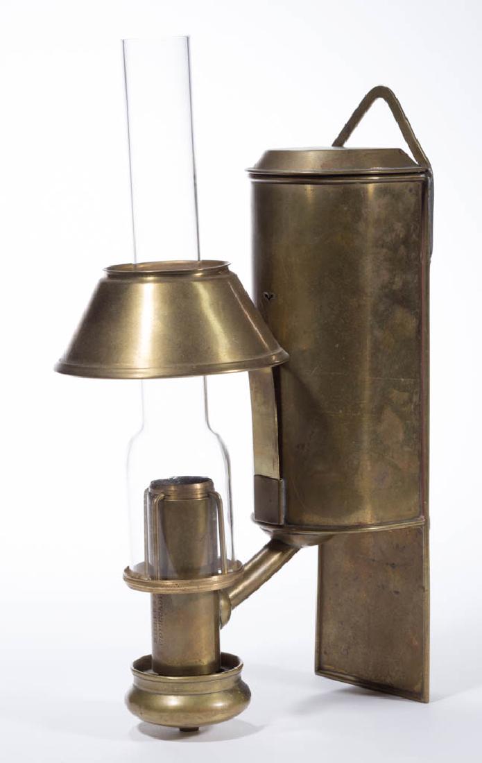 ENGLISH MILLER & SONS BRASS ARGAND WALL LAMP