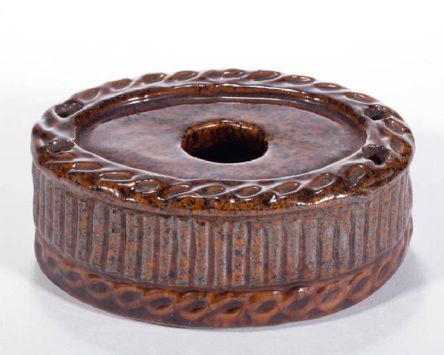 American Molded Earthenware / Redware Inkwell