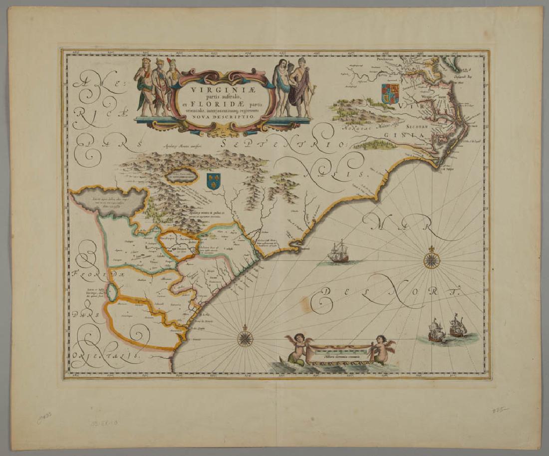 Johannes Janssonius (dutch, 1588 1664) Map Of Virginia