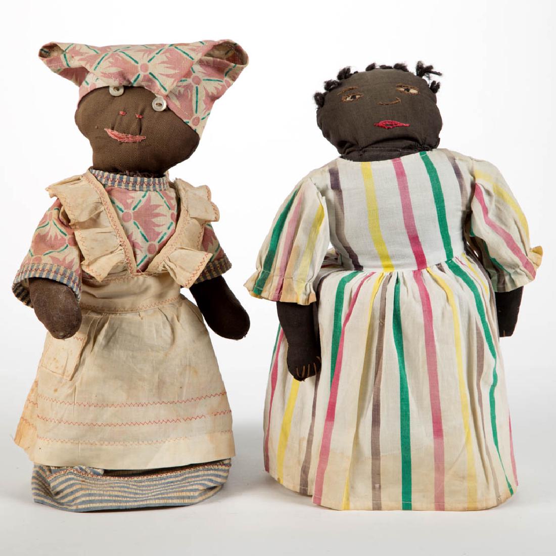 BLACK AMERICANA "MAMMY"-STYLE BOTTLE DOLLS, LOT OF TWO