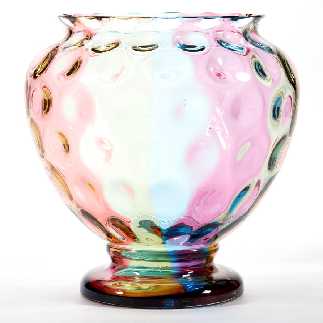VICTORIAN RAINBOW STRIPE SPOT-OPTIC VASE