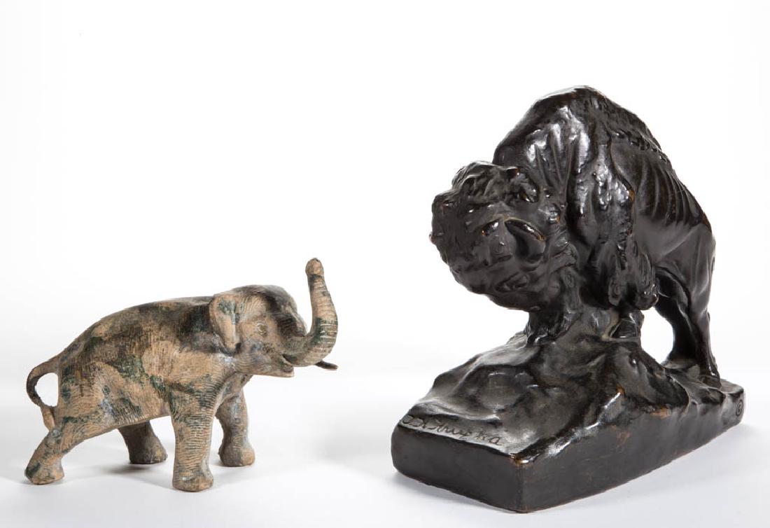 ARMOR BRONZE CO. BISON / BUFFALO BOOKEND