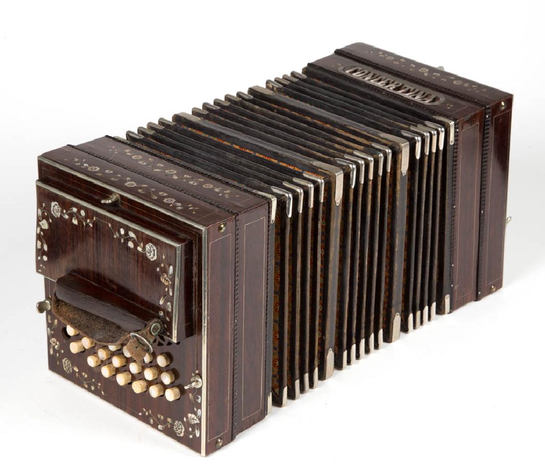GERMAN INLAID ROSEWOOD CONCERTINA