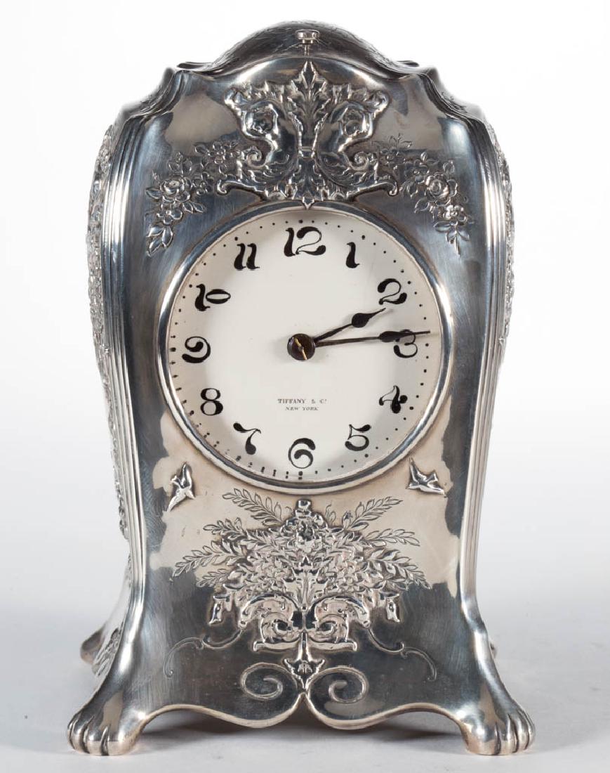TIFFANY & CO. STERLING SILVER CARRIAGE CLOCK