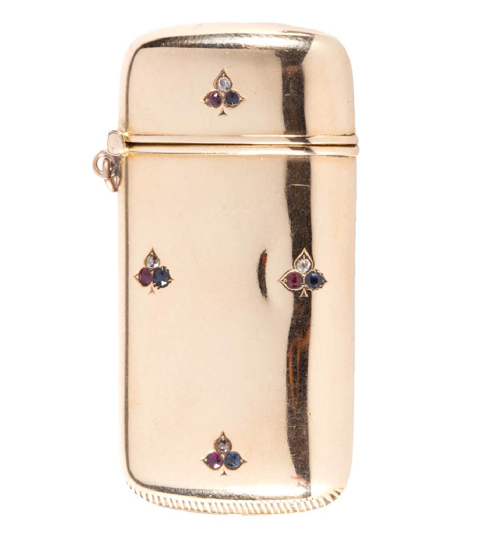 AMERICAN 14K GOLD MATCH SAFE