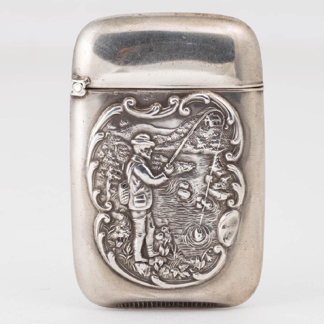 AMERICAN STERLING SILVER SPORTING MATCH SAFE
