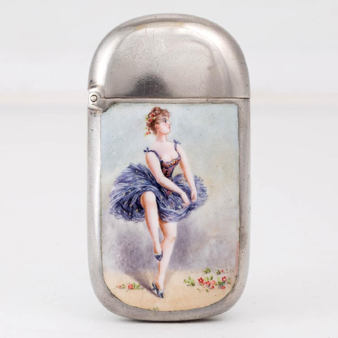 AMERICAN STERLING SILVER AND ENAMEL MATCH SAFE